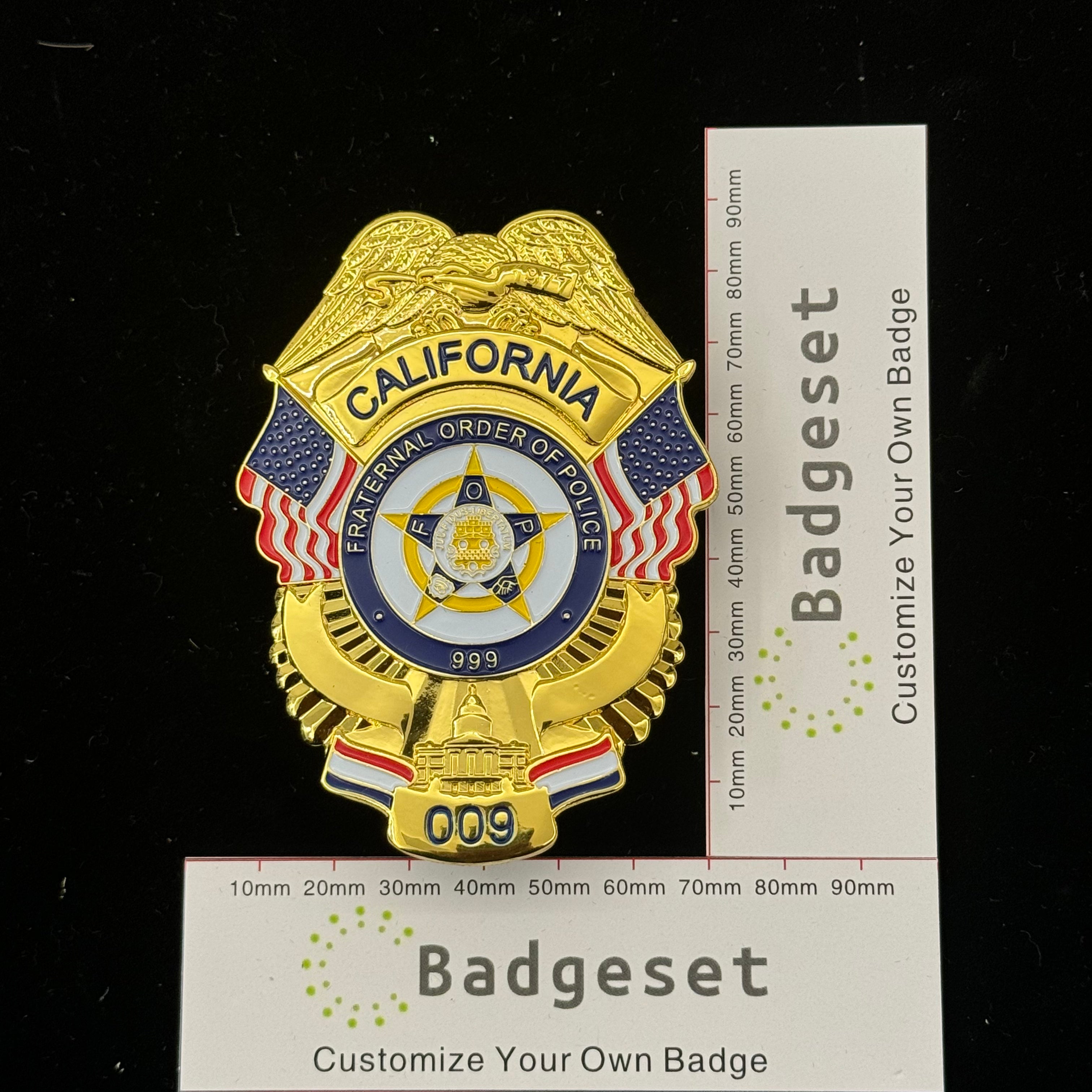 California Fraternal Order Of Police 009 Badge Replica Movie Props ...