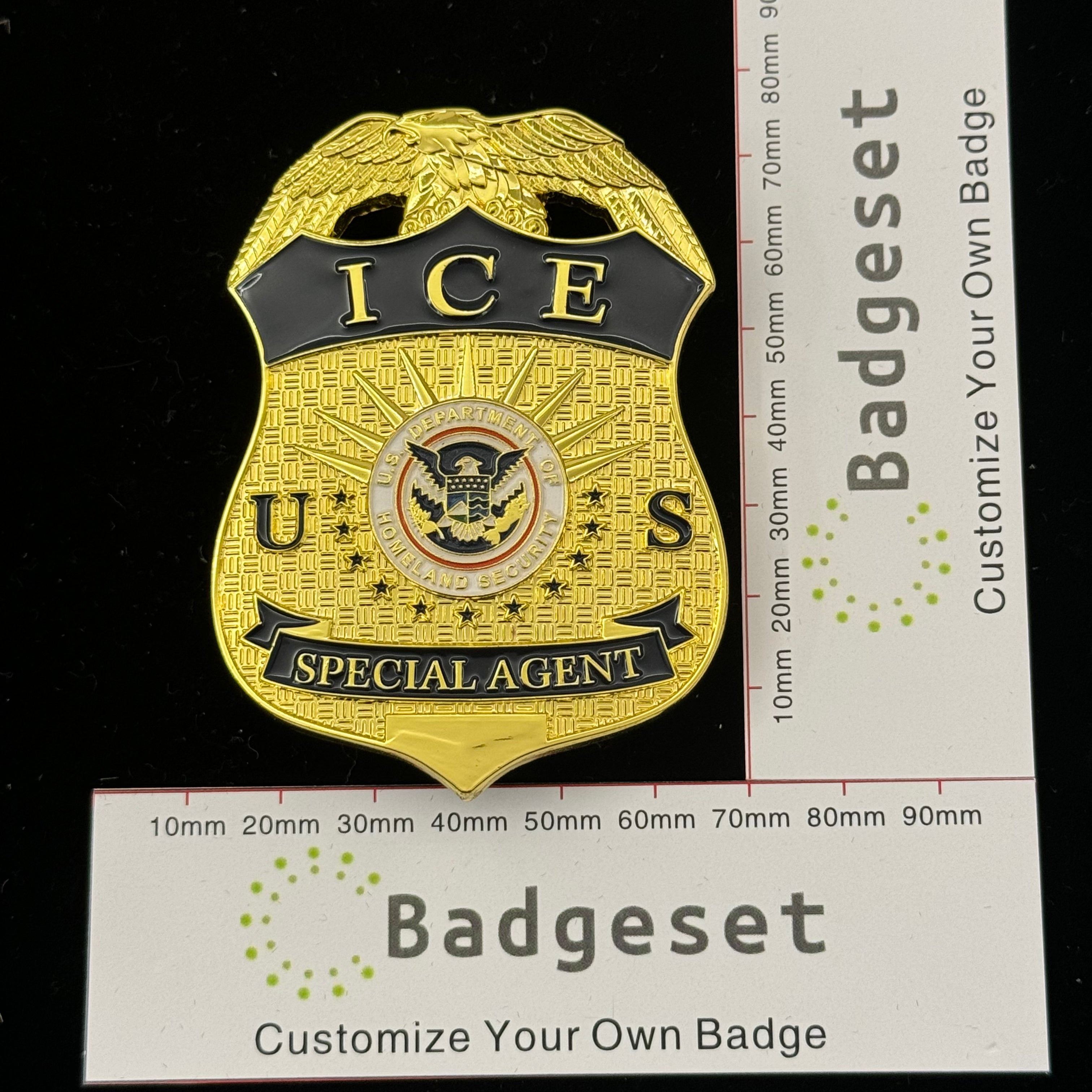 U.S Ice Special Agent BADGE Replica Movie Props Customize Number ...
