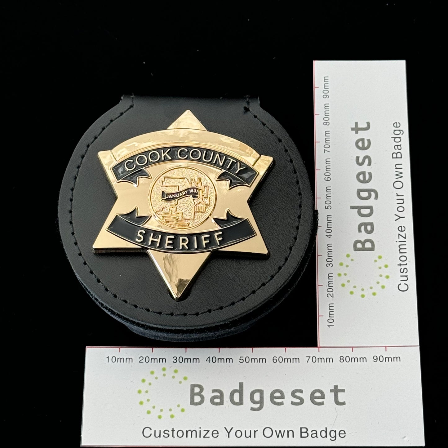 CCSO Cook County Sheriff Star Gold Badge Customizable Number Moive Pro ...