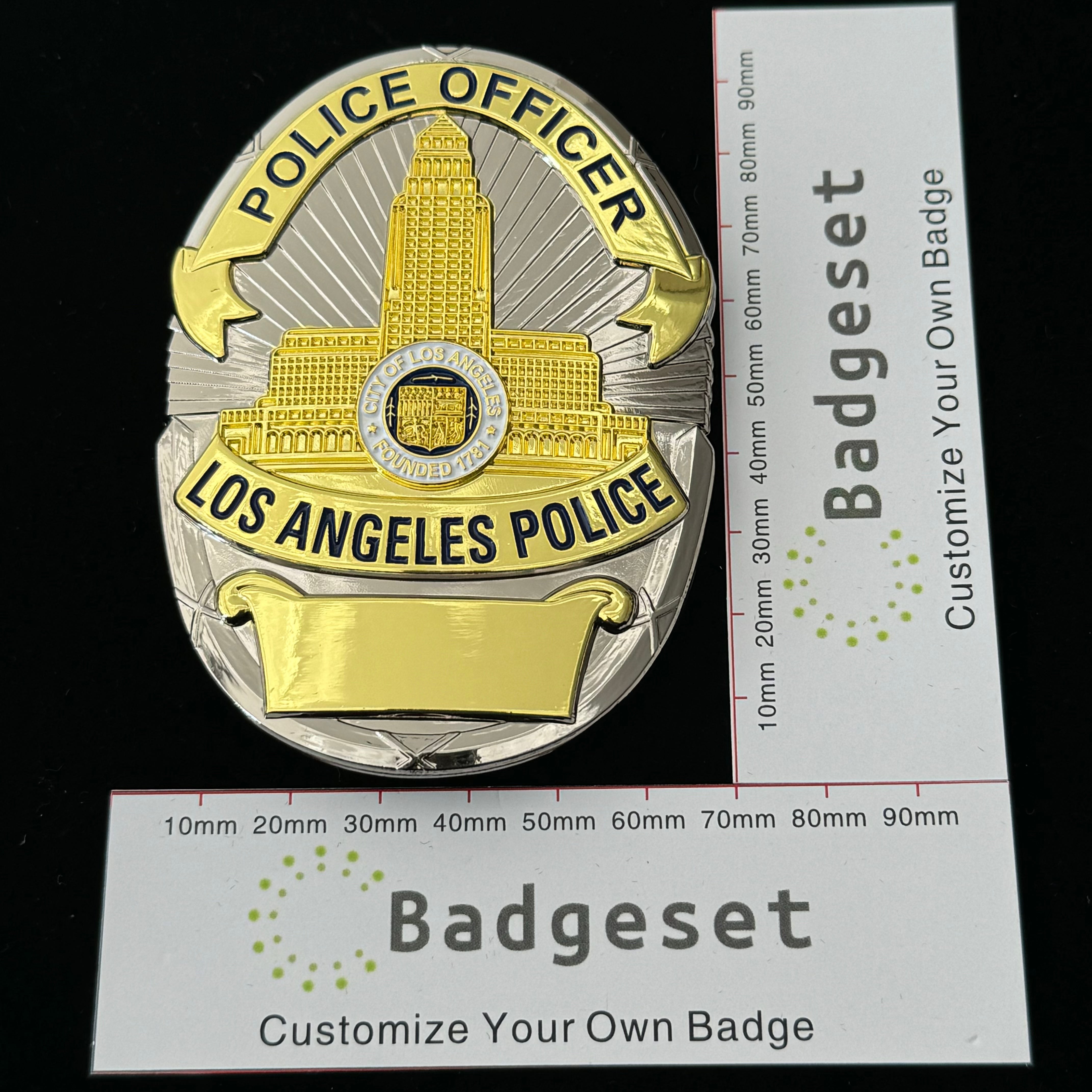 LAPD Los Angeles Police Office Badge Customizable Number – Badgesets