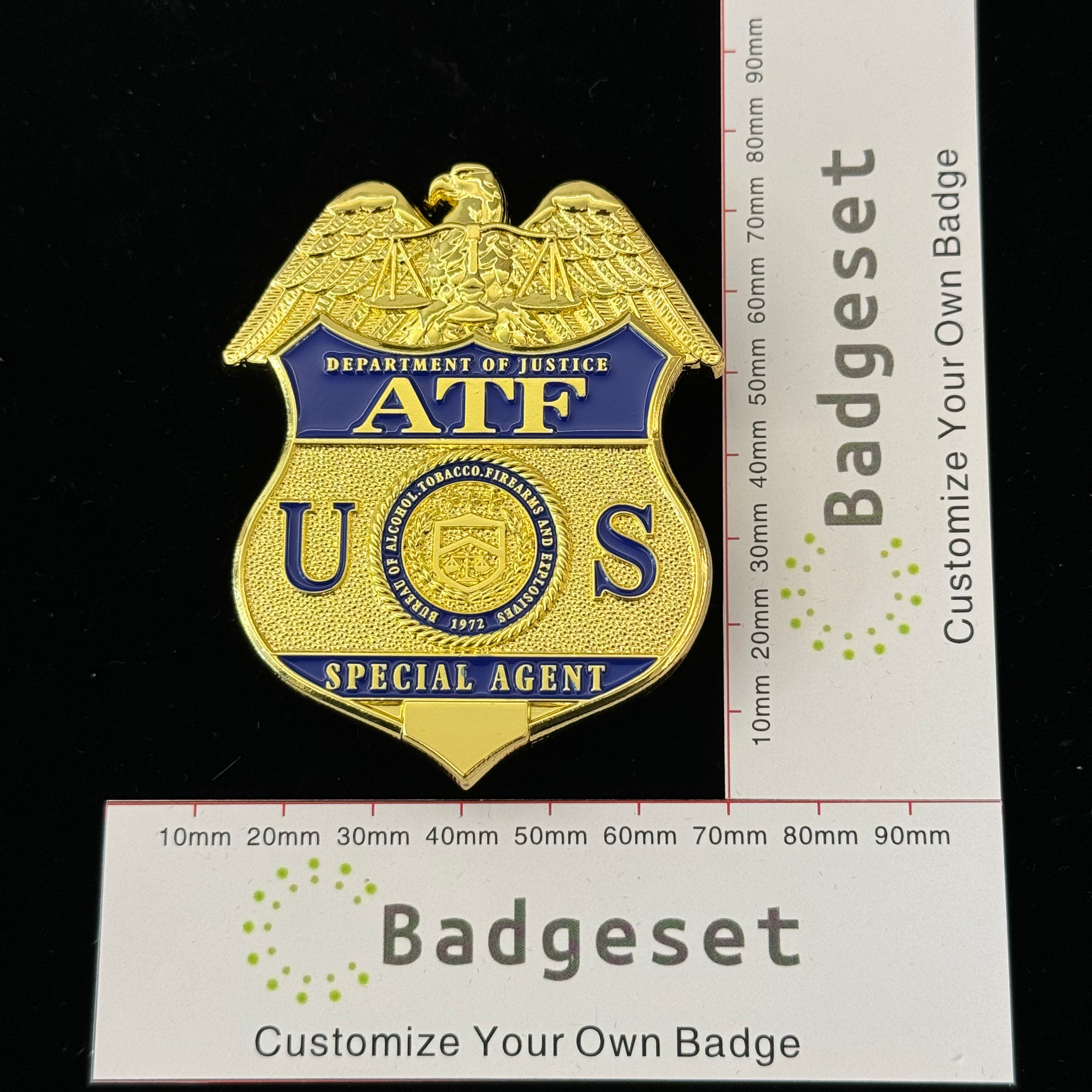 US ATF Special Agent Badge Customize Number Replica Movie Props – Badgesets
